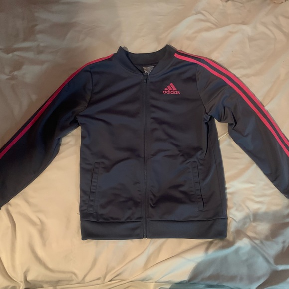 adidas | Jackets & Coats | Adidas Grey And Neon Pink Jacket | Poshmark